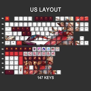 Xayah - the Rebel Lol Keycap Set, 147 Keys PBT Profile Cherry for Mechanical Keyboard | Xayah ...