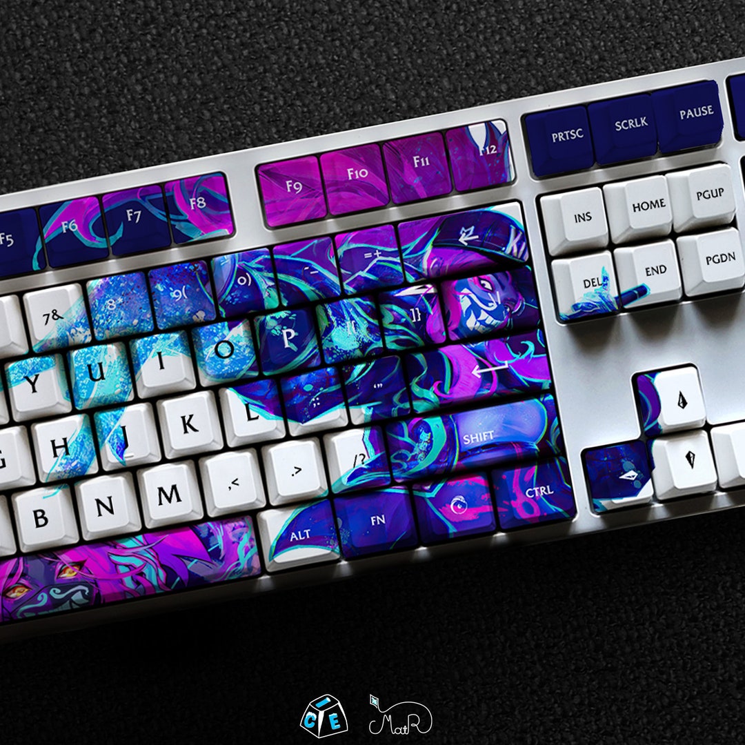 Akali - the Rogue Assassin Lol Series Keycap Set, 127 Keys PBT for Mechanical Keyboard OEM ...
