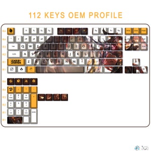 Yone - the Redeemer Lol Series Keycap Set, 127 Keys PBT for Mechanical Keyboard OEM Profile ...