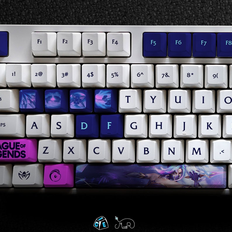 Akali the Rogue Assassin Series Keycap Set, 127 Keys PBT for Mechanical Keyboard OEM Profile ...