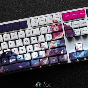 Ahri - the Nine Tailed Fox LOL Series Keycap Set, 112 Keys PBT for ...