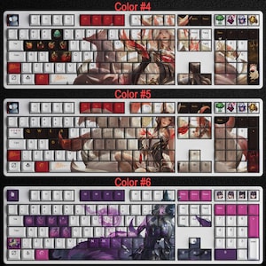Ahri the Nine-tailed Fox Lol Keycap Set, 147 Keys PBT Profile Cherry for Mechanical Keyboard ...