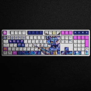 Yuumi the Magical Cat Lol Keycap Set, 140 Keys PBT for Mechanical ...