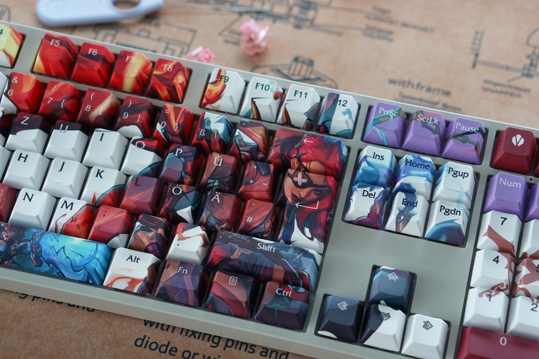 Samira - the Desert Rose Lol Keycap Set, 141 Keys PBT Profile Cherry ...