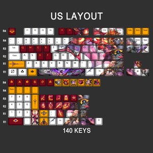 Viego - the Ruined King LOL Series Keycap Set, 140 Keys PBT for Mechanical Keyboard Cherry ...