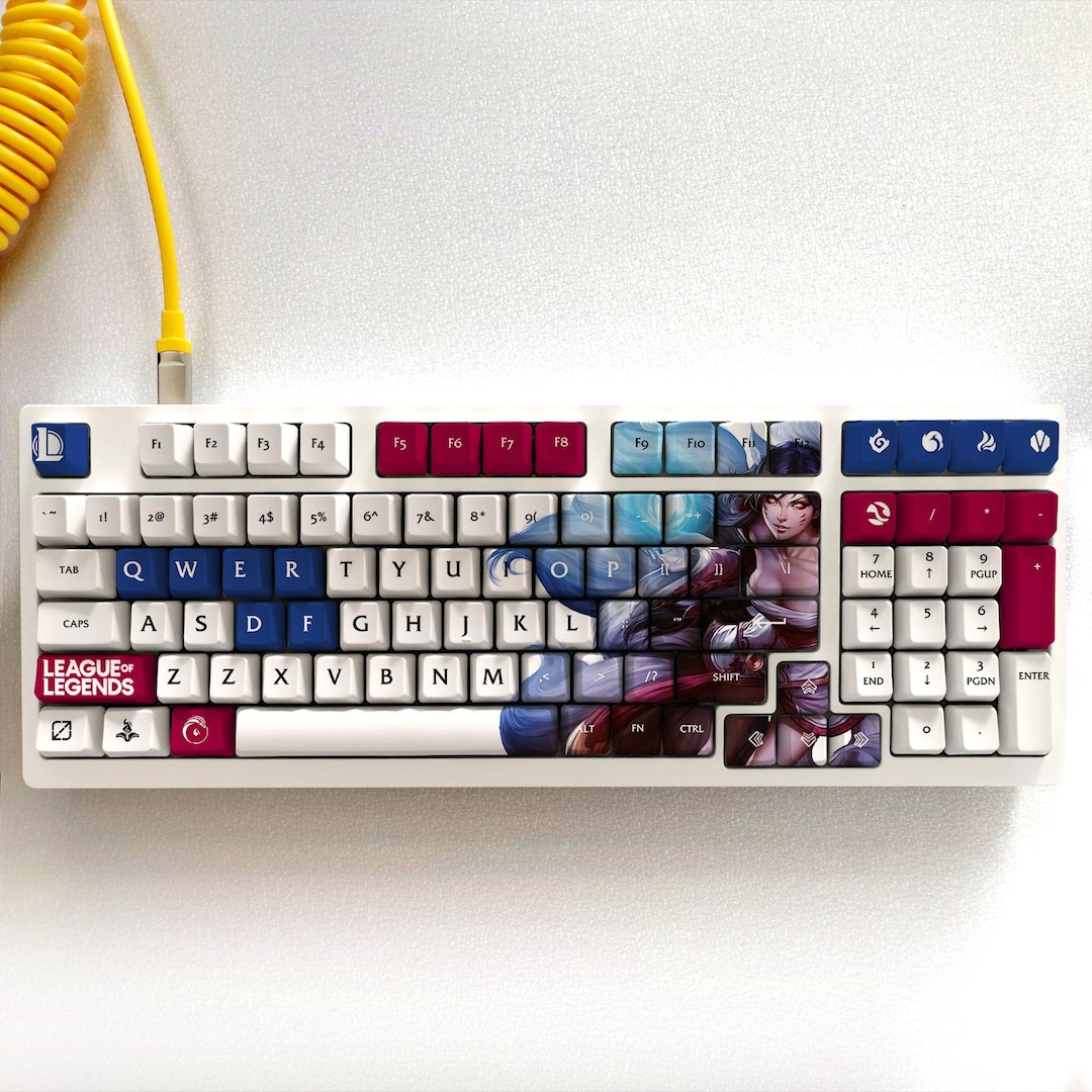 Ahri - the Nine Tailed Fox LOL Series Keycap Set, 112 Keys PBT for ...
