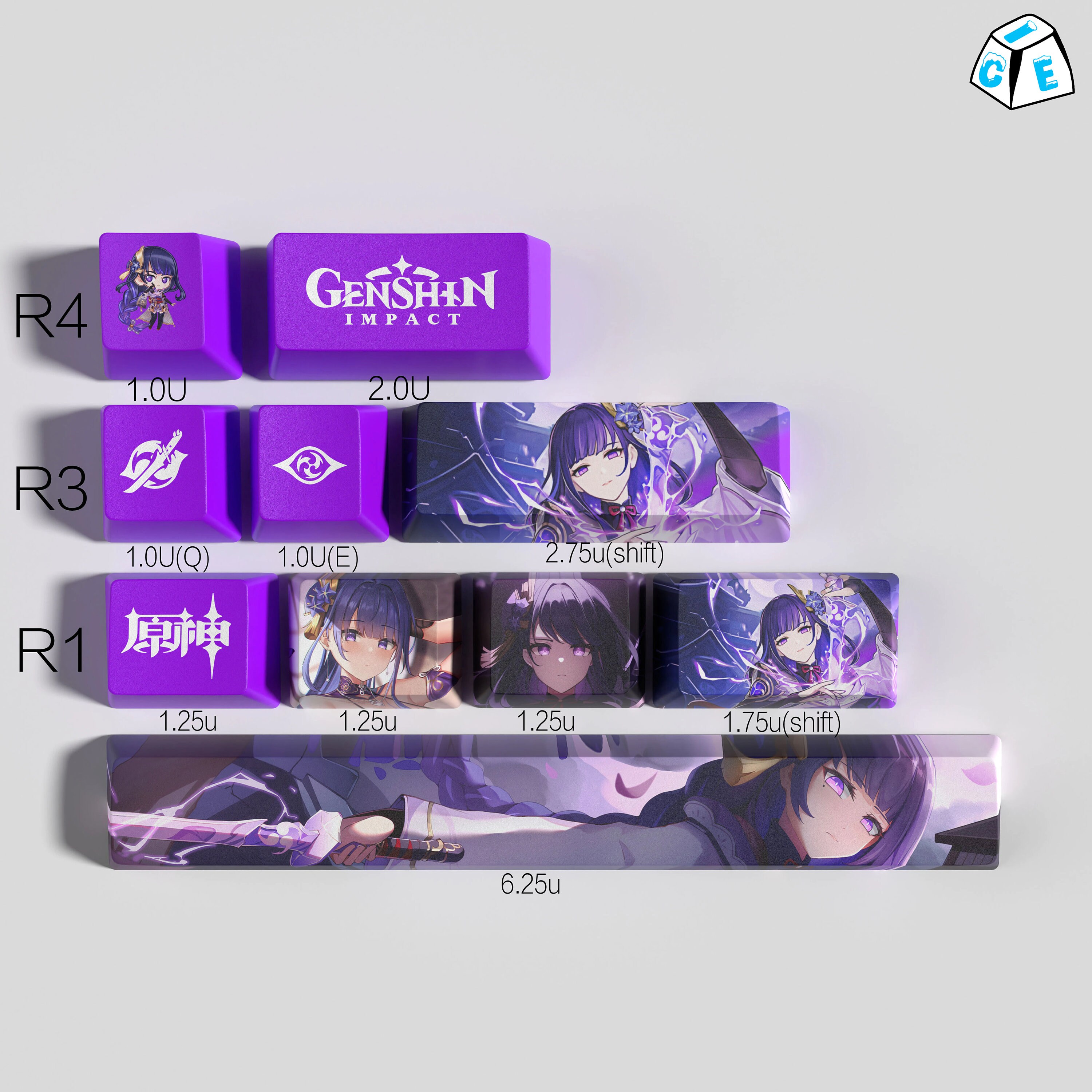 Gaming Genshin Impact Series Keycaps Yae Miko, Raiden Shogun, Keqing ...