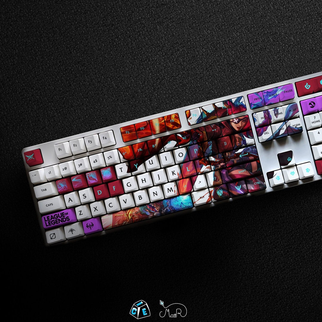 Samira - the Desert Rose LOL Series Keycap Set, 127 Keys PBT for Mechanical Keyboard OEM Profile ...