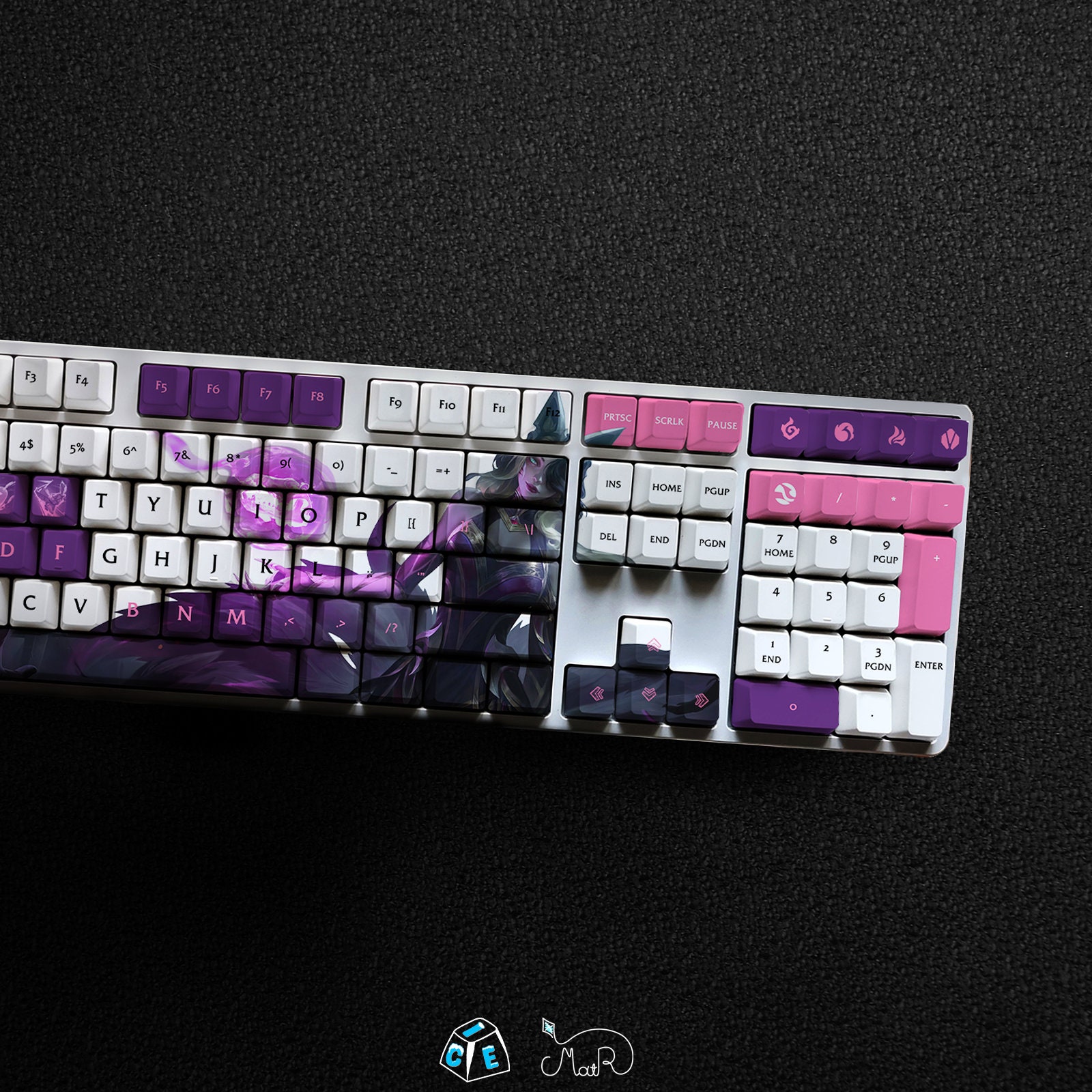 Ahri the Nine Tailed Fox LOL Series Keycap Set, 112 Keys PBT for ...