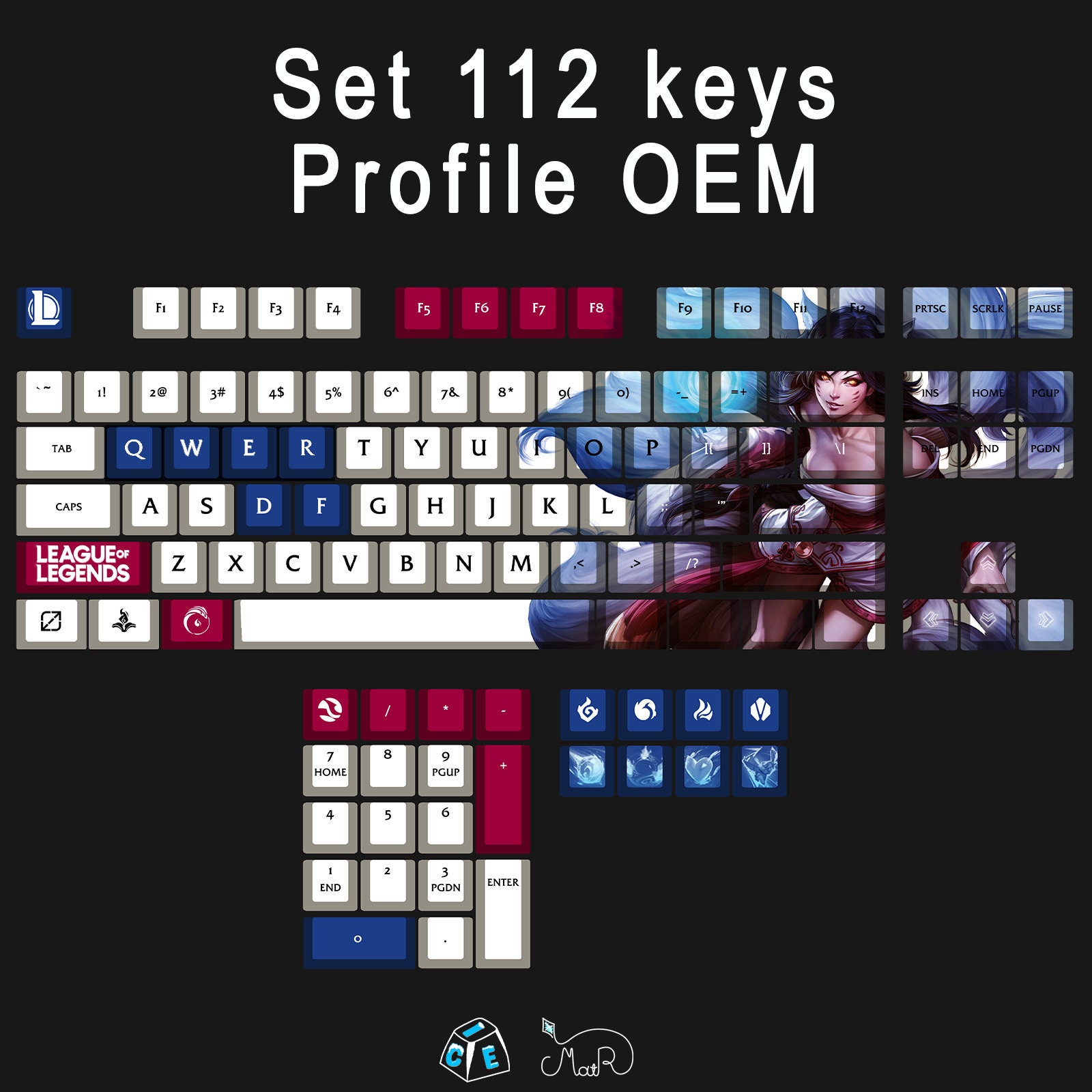 Ahri the Nine Tailed Fox LOL Series Keycap Set 112 Keys PBT - Etsy