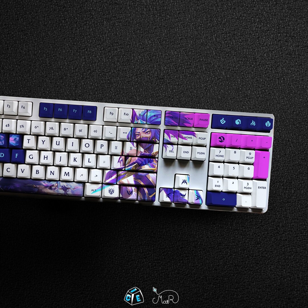 Akali the Rogue Assassin Series Keycap Set, 127 Keys PBT for Mechanical ...