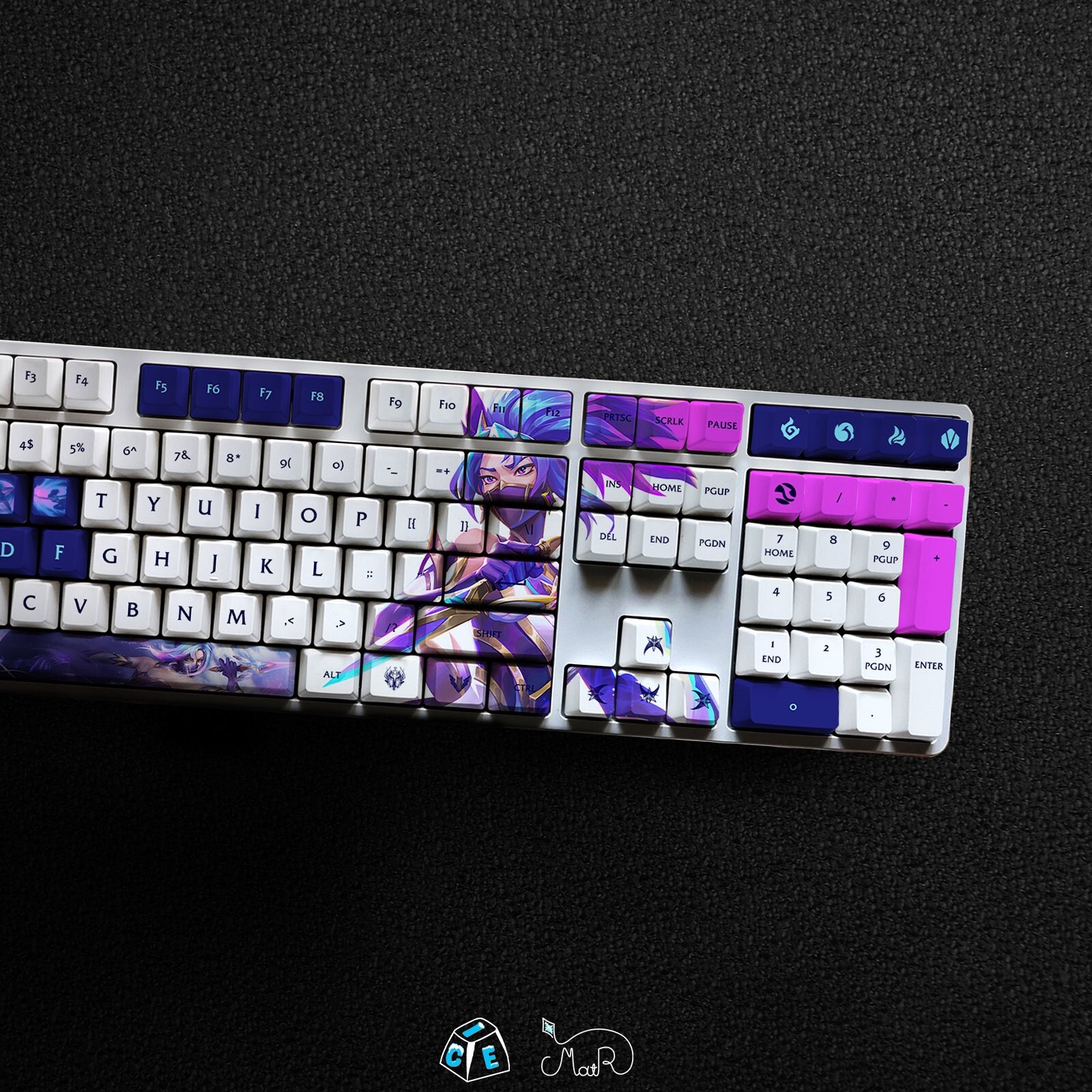 Akali the Rogue Assassin Series Keycap Set, 127 Keys PBT for Mechanical ...