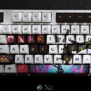 Jhin - the Virtuoso LOL Series Keycap Set, 127 Keys PBT for Mechanical Keyboard OEM Profile ...
