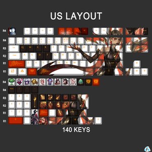 Immortalized Legend Ahri - Hall of Legends Skin Lol Keycap Set, 140 ...