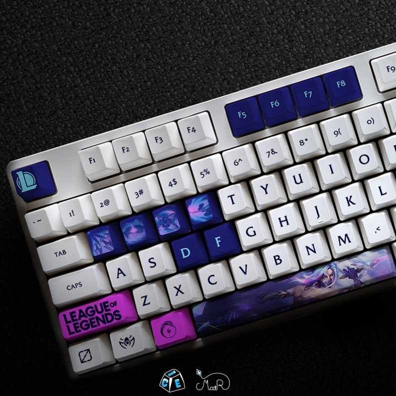 Akali the Rogue Assassin Series Keycap Set, 127 Keys PBT for Mechanical ...