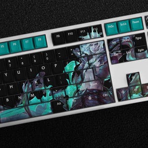 Viego - the Ruined King LOL Series Keycap Set, 140 Keys PBT for Mechanical Keyboard Cherry ...