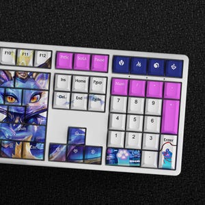 Yuumi the Magical Cat Lol Keycap Set, 140 Keys PBT for Mechanical ...