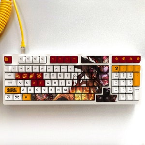 Shyvana - the Half-dragon LOL Series Keycap Set, 127 Keys PBT for Mechanical Keyboard OEM ...