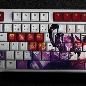 Jhin - the Virtuoso Lol Keycap Set, 147 Keys PBT Profile Cherry for Mechanical Keyboard | Dark ...