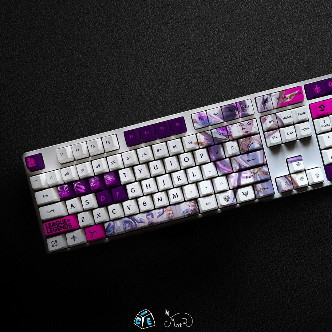 Prestige KDA All Out Kai'sa Keycap Custom , 127 Keys PBT for Mechanical ...