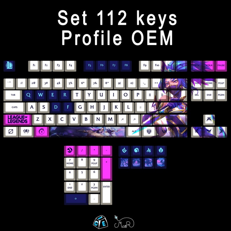Akali the Rogue Assassin Series Keycap Set 112 Keys PBT for - Etsy
