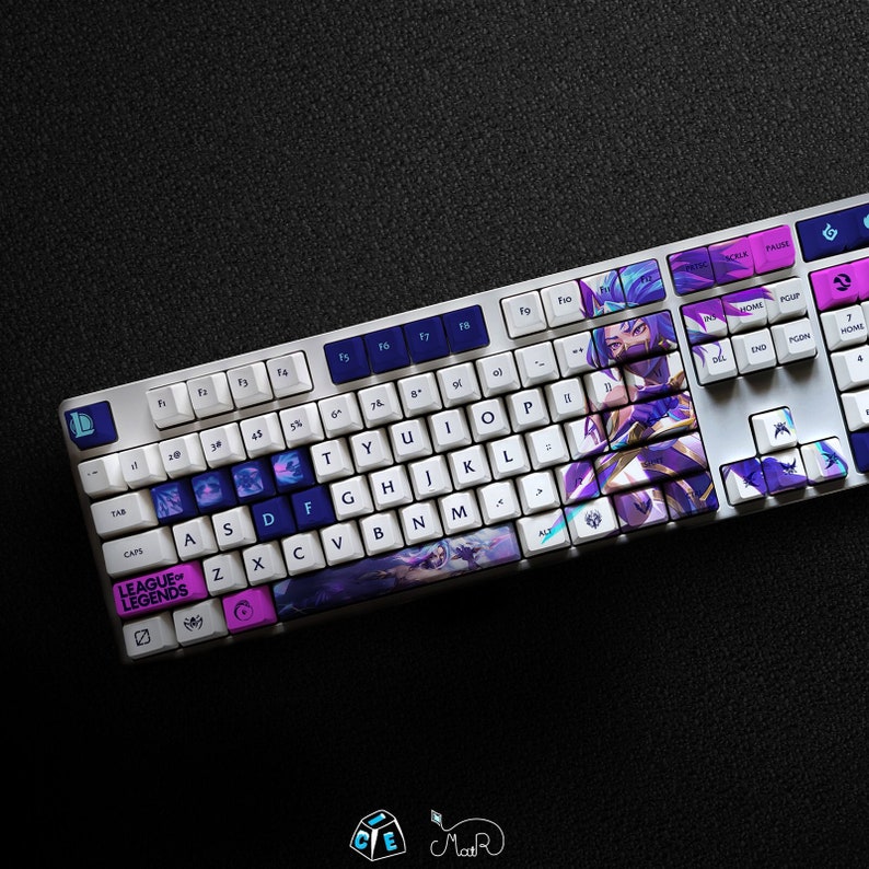 Akali the Rogue Assassin Series Keycap Set, 127 Keys PBT for Mechanical Keyboard OEM Profile ...