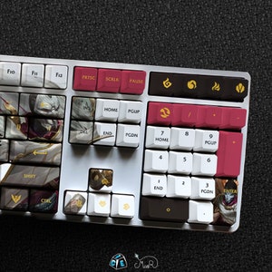 Jhin - the Virtuoso LOL Series Keycap Set, 127 Keys PBT for Mechanical Keyboard OEM Profile ...