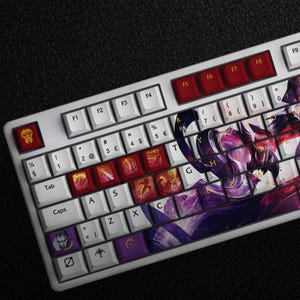 Jhin - the Virtuoso Lol Keycap Set, 147 Keys PBT Profile Cherry for Mechanical Keyboard | Dark ...