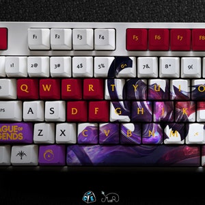 Jhin - the Virtuoso LOL Series Keycap Set, 127 Keys PBT for Mechanical Keyboard OEM Profile ...