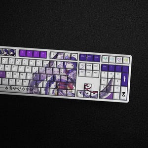 Raiden Shogun Genshin Impact Keycap Set, 143 Keys PBT for Mechanical ...