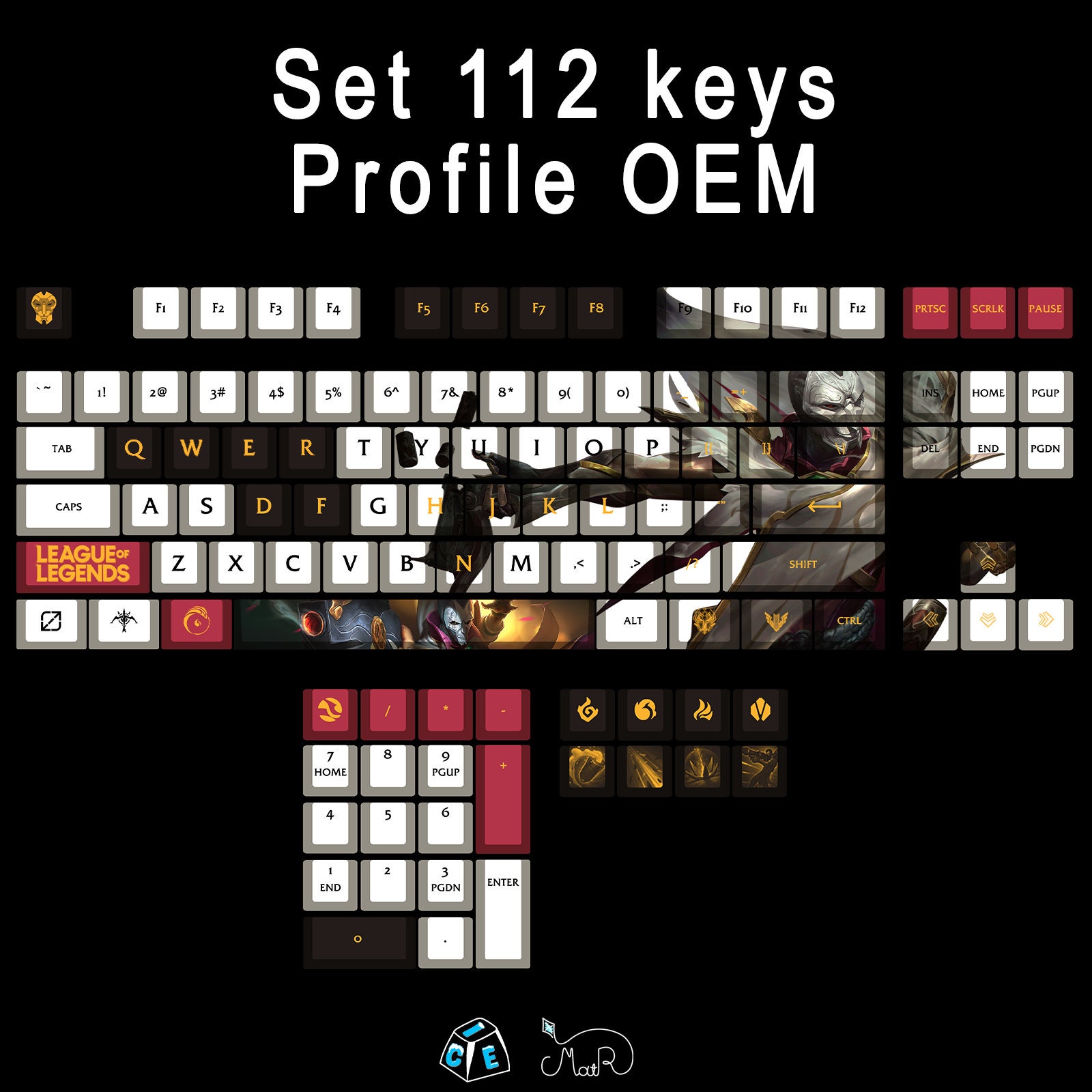 Jhin the Virtuoso LOL Series Keycap Set 112 Keys PBT for - Etsy UK
