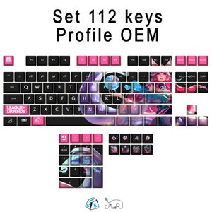 Ahri - the Nine Tailed Fox LOL Series Keycap Set, 112 Keys PBT for ...