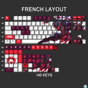 Zed - the Master of Shadows Lol Keycap Set, 140 Keys PBT Profile Cherry ...
