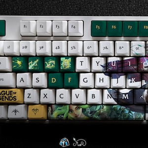 Zeri - the Spark of Zaun LOL Series Keycap Set, 112 Keys PBT for ...