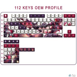 Riven - the Exile Lol Series Keycap Set, 127 Keys PBT for Mechanical ...