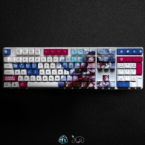 Ahri - the Nine Tailed Fox LOL Series Keycap Set, 112 Keys PBT for Mechanical Keyboard OEM ...