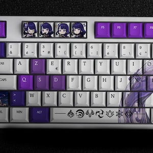 Raiden Shogun Genshin Impact Keycap Set, 143 Keys PBT for Mechanical ...