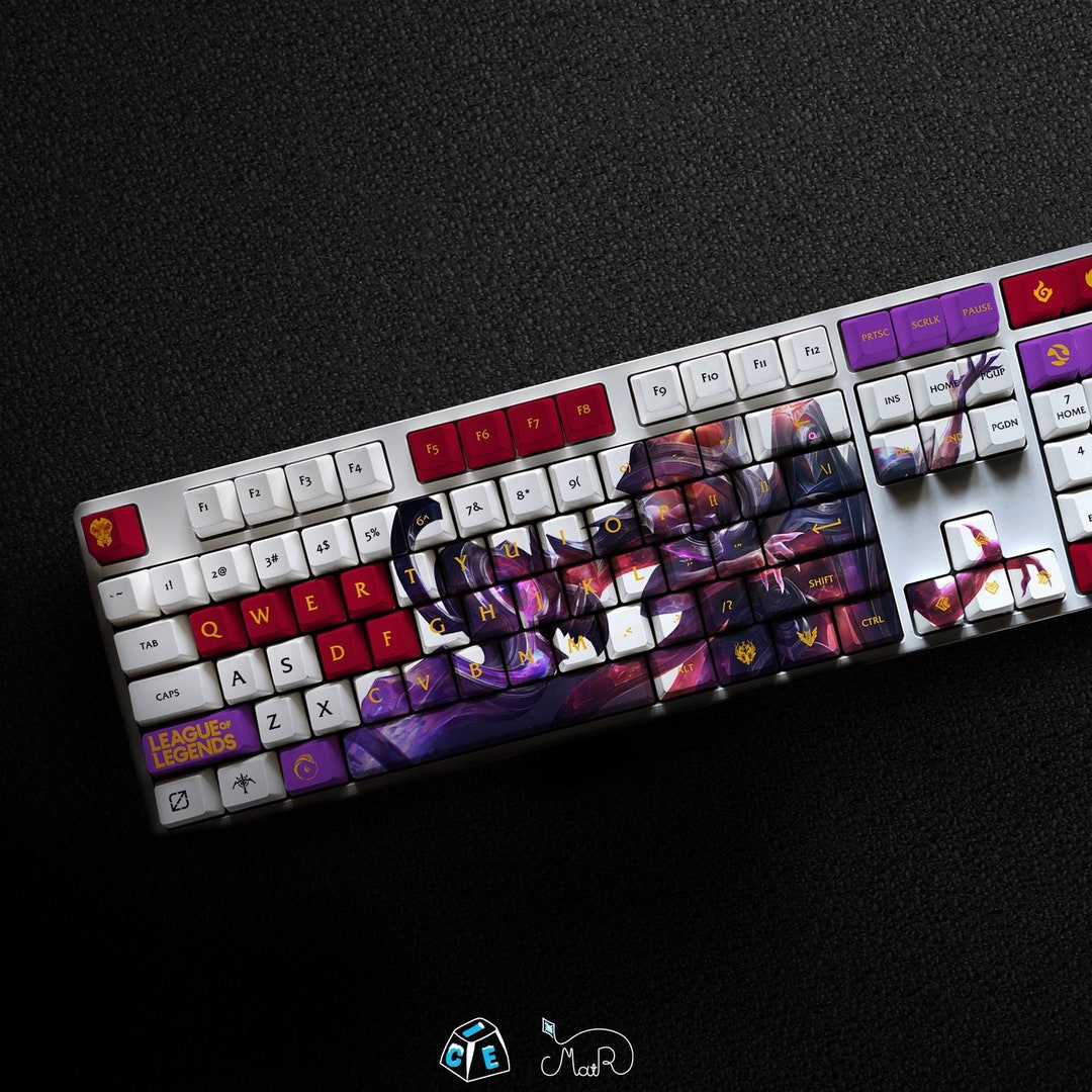Jhin - the Virtuoso LOL Series Keycap Set, 127 Keys PBT for Mechanical Keyboard OEM Profile ...