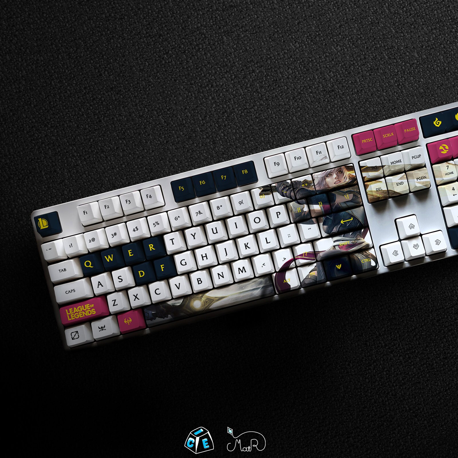 Riven the Exile LOL Series Keycap Set, 127 Keys PBT for Mechanical ...