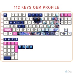 Orianna - the Lady of Clockwork Series Keycap Set, 112 Keys PBT for ...