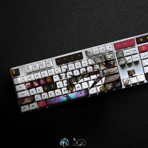 Jhin - the Virtuoso LOL Series Keycap Set, 127 Keys PBT for Mechanical Keyboard OEM Profile ...