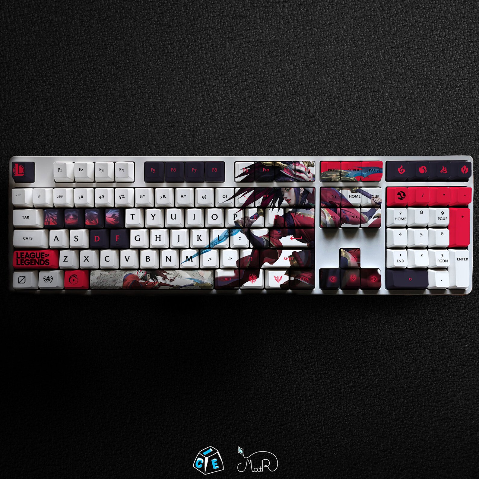 Akali the Rogue Assassin Series Keycap Set, 112 Keys PBT for Mechanical ...