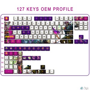 Kayn - the Shadow Reaper LOL Series Keycap Set, 127 Keys PBT for ...