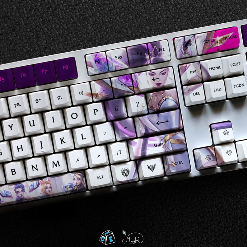 Prestige KDA All Out Kai'sa Keycap Custom , 127 Keys PBT for Mechanical ...