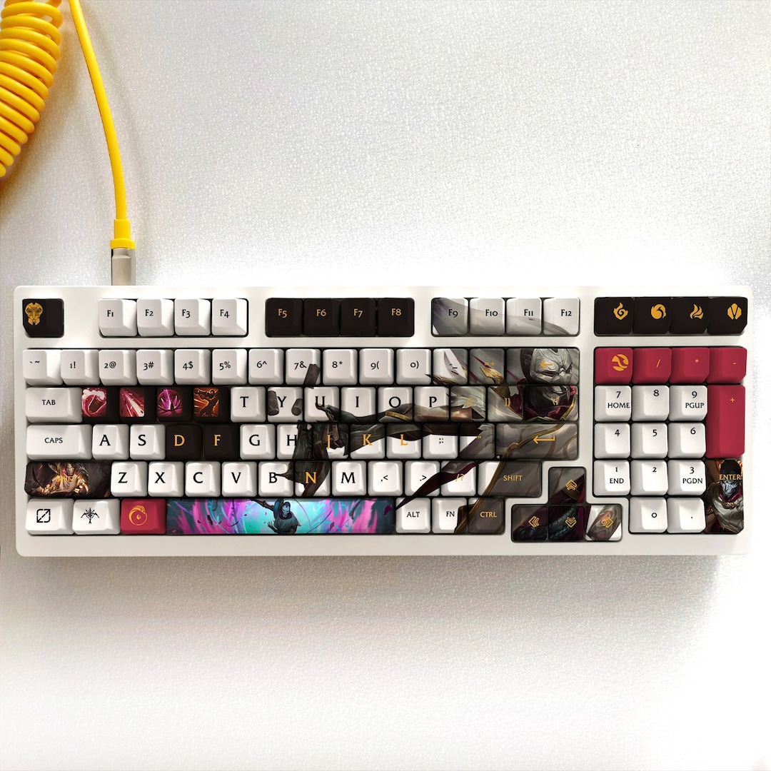 Jhin The Virtuoso LOL Series Keycap Set, 127 Keys PBT For Mechanical Keyboard OEM Profile Jhin ...