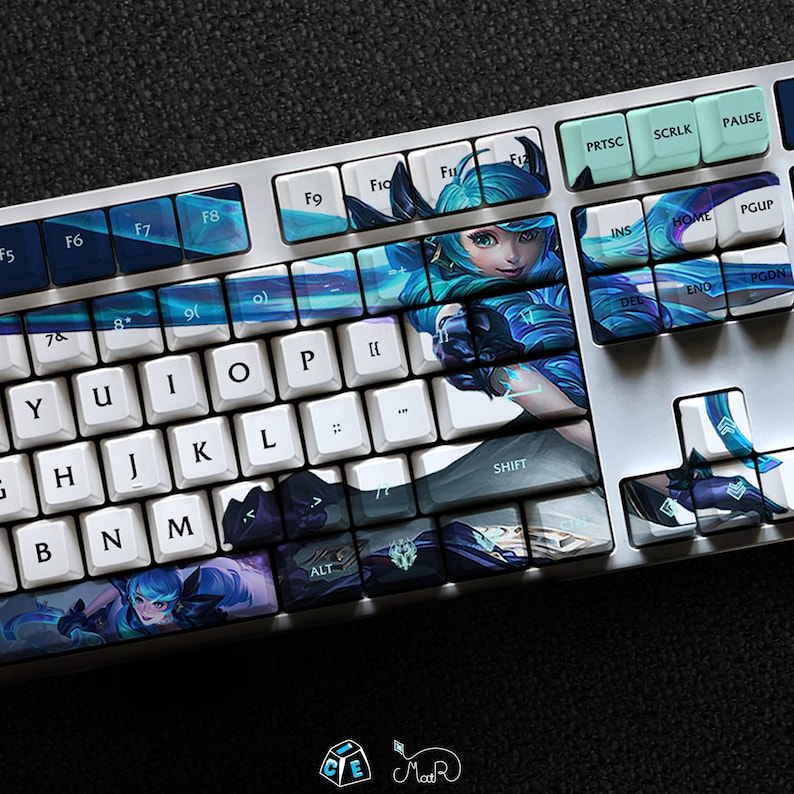 Gwen the Hallowed Seamstress LOL Series Keycap Set, 112 Keys PBT for Mechanical Keyboard OEM ...