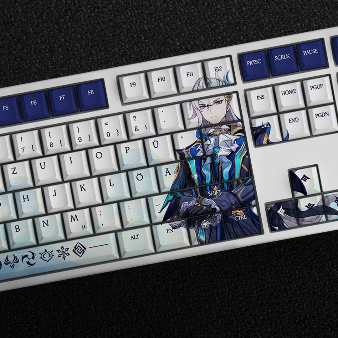Neuvillette Genshin Impact Keycap Set , 143 Keys PBT for Mechanical ...