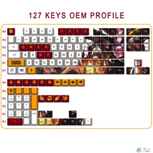 Shyvana - the Half-dragon LOL Series Keycap Set, 127 Keys PBT for Mechanical Keyboard OEM ...