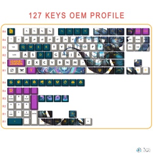 Diana - Scorn of the Moon LOL Series Keycap Set, 127 Keys PBT for ...
