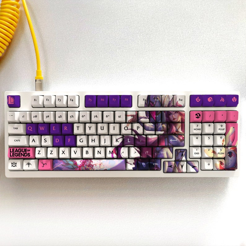 Kai'sa Daughter of the Void LOL Series Keycap Set, 112 Keys PBT for Mechanical Keyboard OEM ...